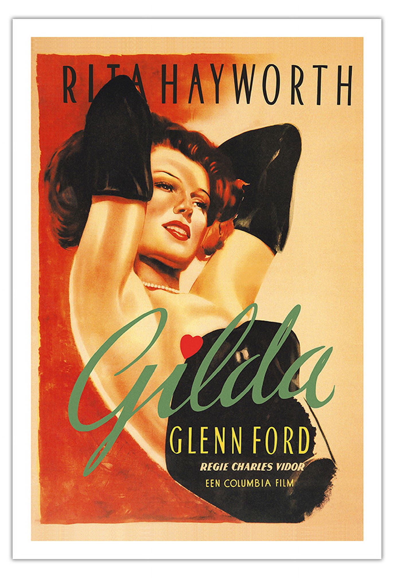 Gilda - Starring Rita Hayworth and Glenn Ford - Vintage Film Movie Poster c.1946 - Fine Art ...