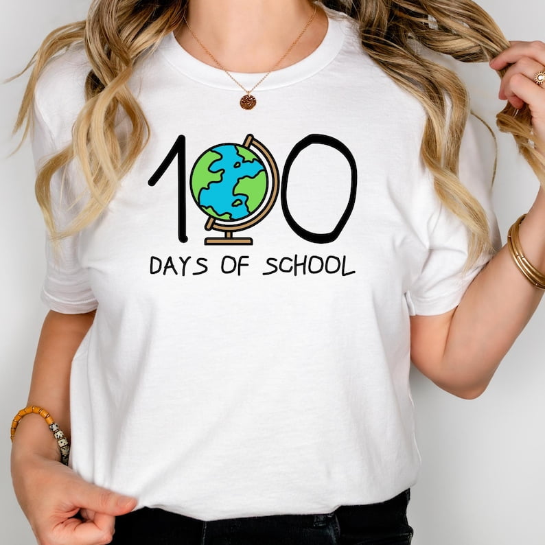 Gildan 100 Days Of School, Geography Teacher, 100Th Day Shirt, Unisex S ...
