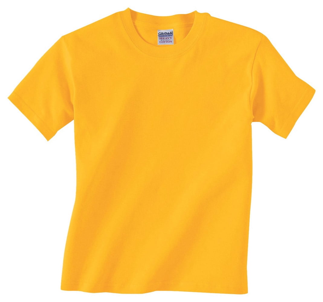 Gildan 5000B Youth Heavy Cotton T-Shirt -Gold-Large - Walmart.com