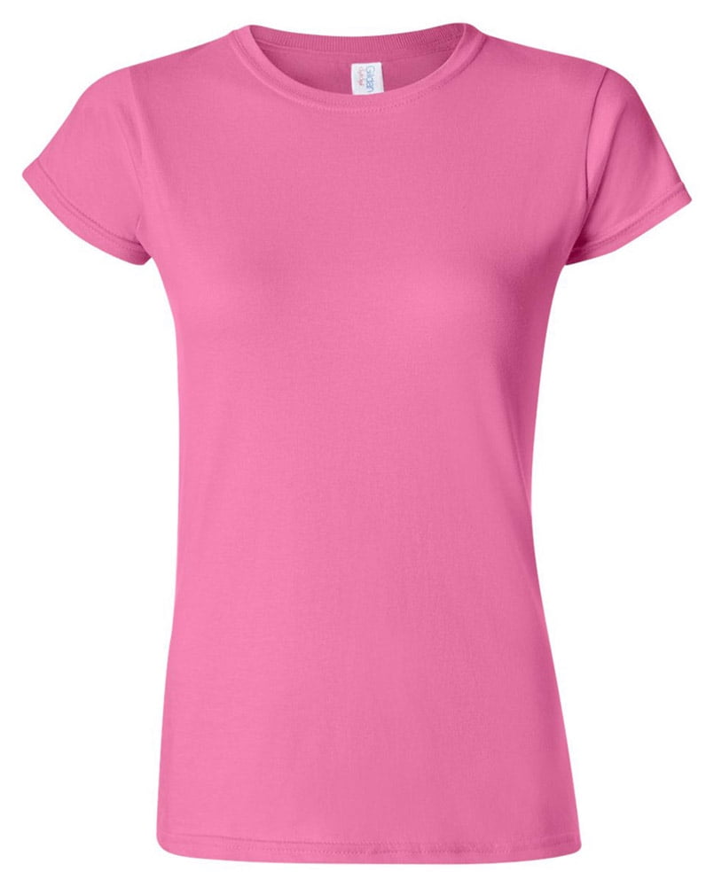 Gildan 64000L Softstyle Ladies T-Shirt -Azalea-Small - Walmart.com