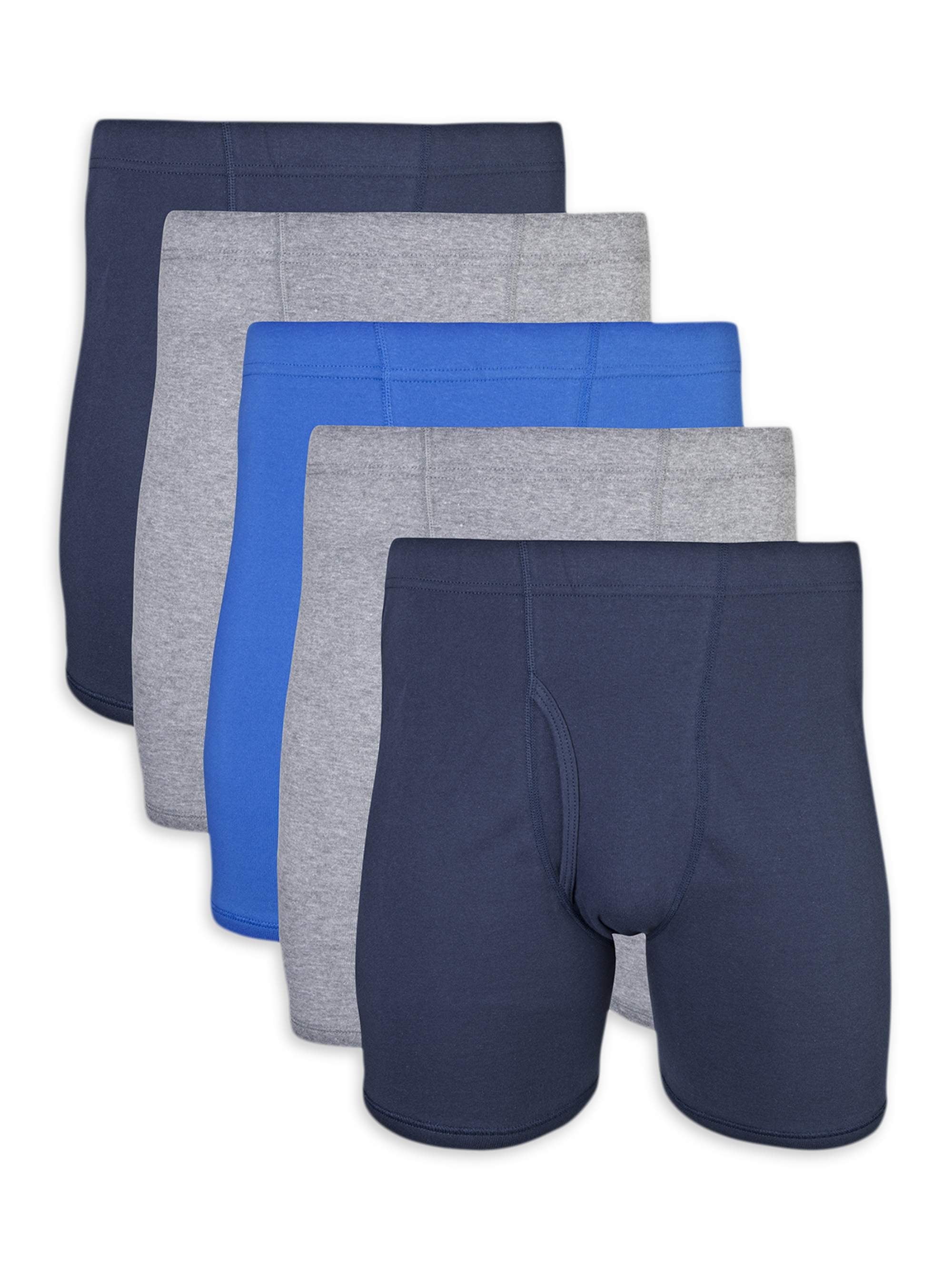 Gildan Adult Men's Boxer Briefs With Covered Waistband, 5-Pack, Sizes S ...