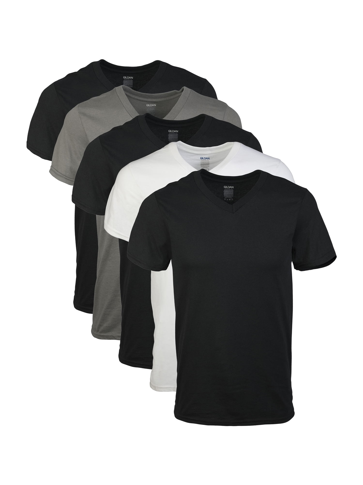 Gildan Men's Short Sleeve V-neck T-Shirts Assorted Color T-shirt up to ...