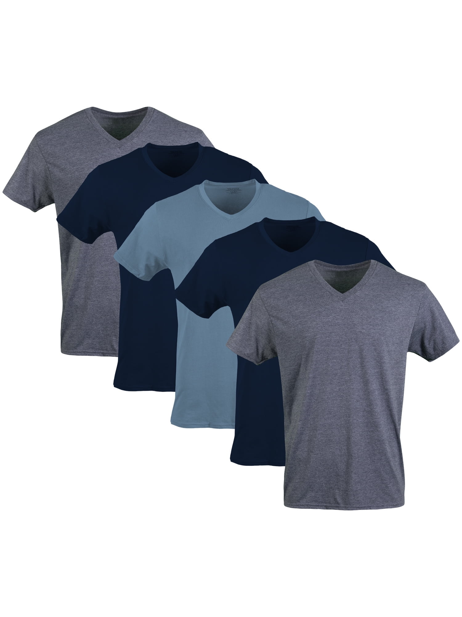 Gildan Men's V-Neck T-Shirt 5pk, XX-Large Black/Sport Grey/Charcoal ...