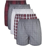 Gildan Men's Woven Boxer Underwear, 5-Pack, Red/Grey, Small - Walmart ...