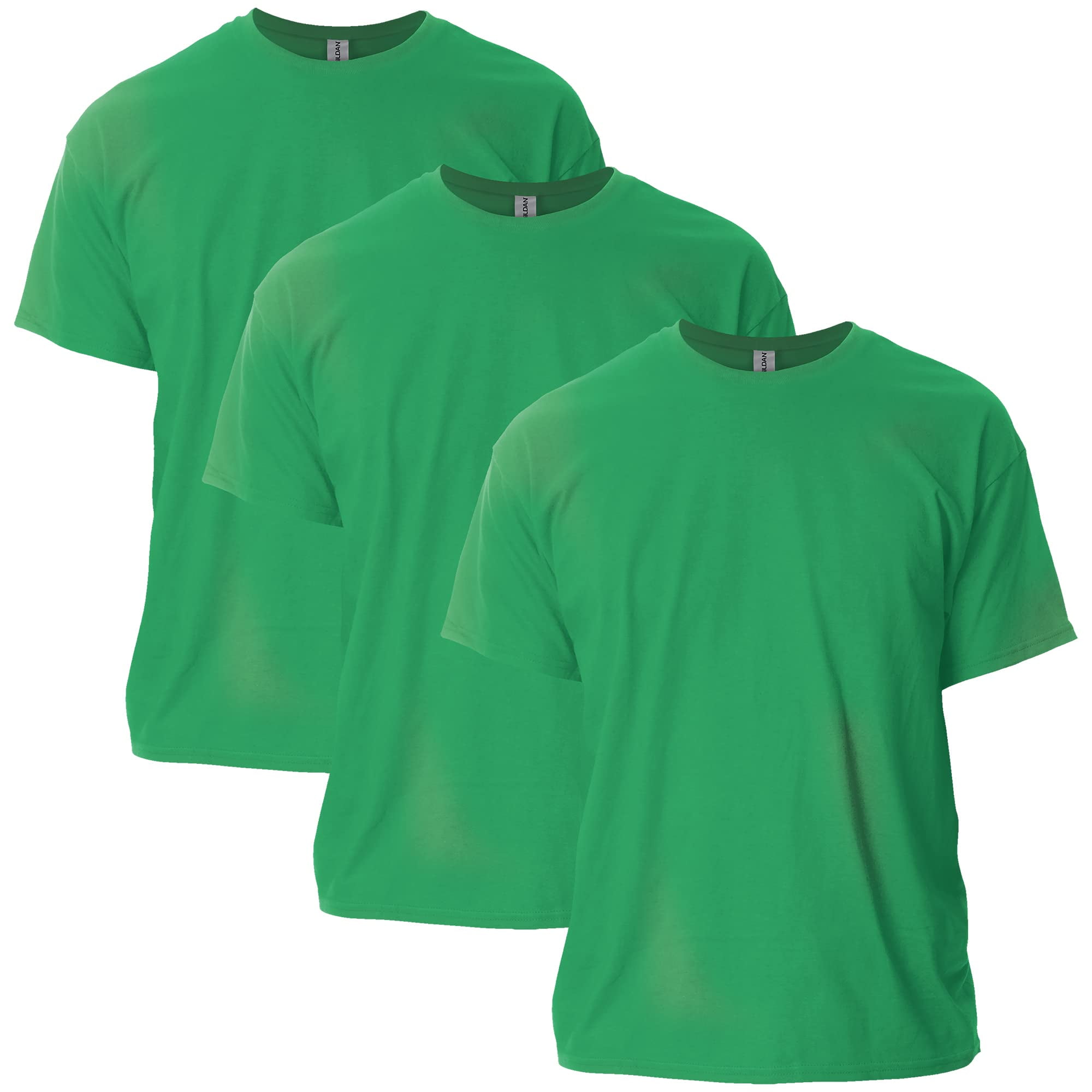Gildan Mens Ultra Cotton T-Shirt, L, Irish Green (Pack of 3) 3 Irish ...