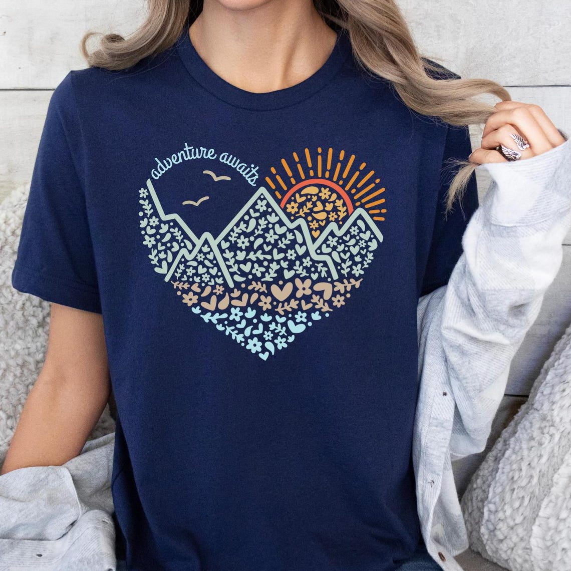 Gildan Adventure Awaits Graphic Tee, Wanderlust Explorer Design With ...