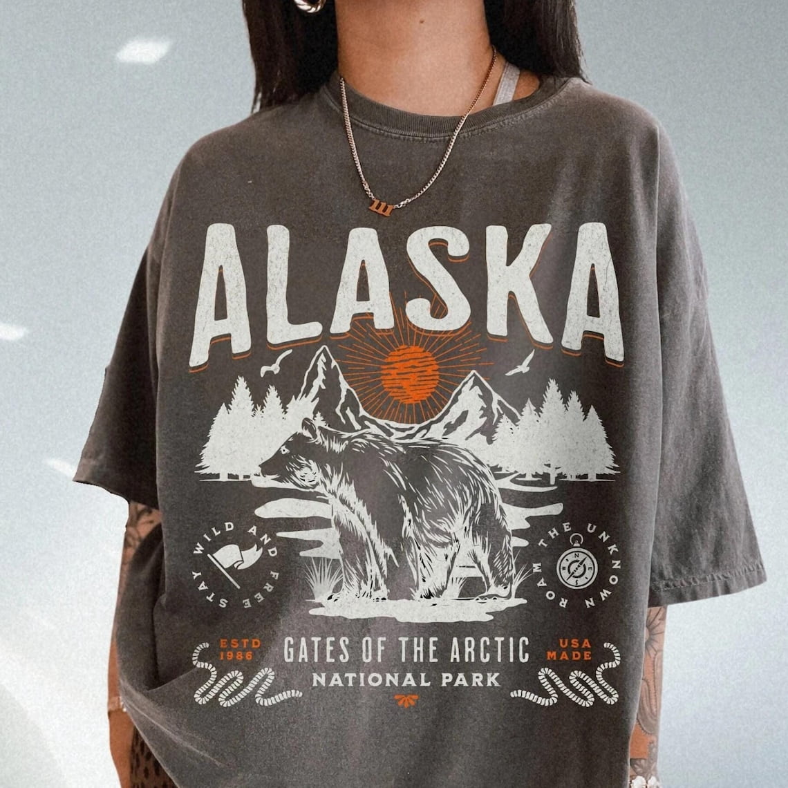 Gildan Alaska National Park Tee, Gates Of The Arctic Design With ...