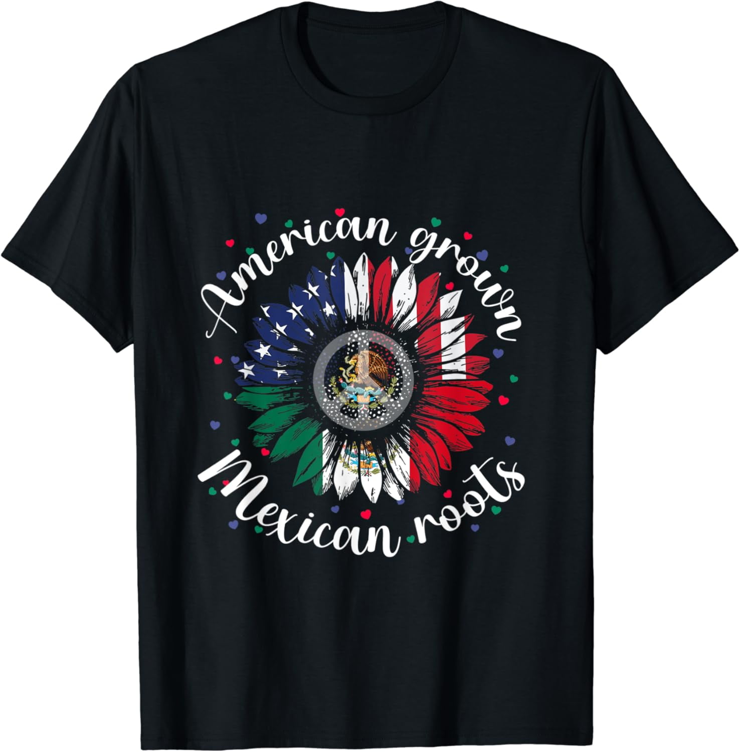 Gildan American Grown Mexican Roots Cinco de Mayo Sunflower T-Shirt ...