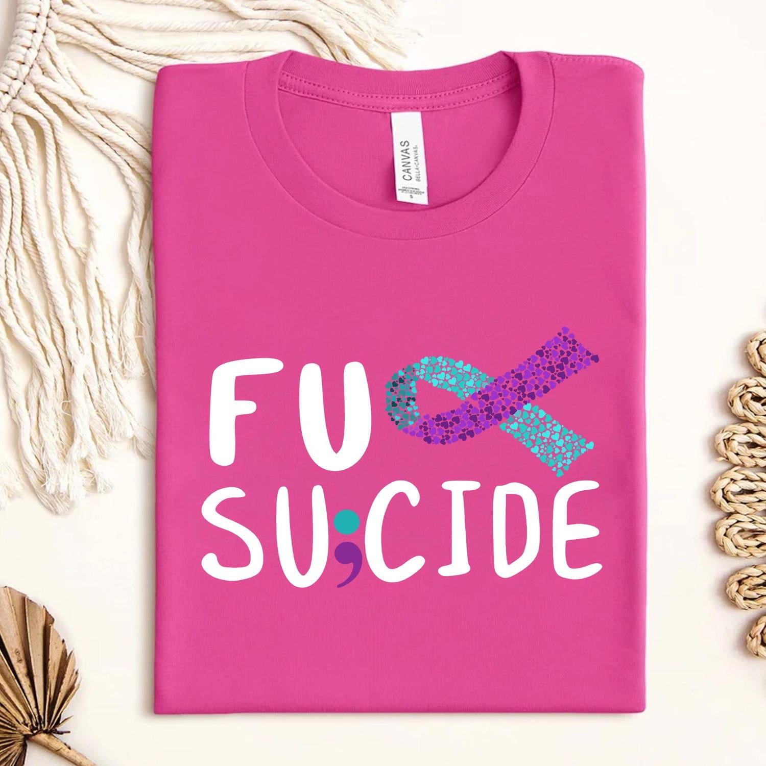 Gildan Anti-Suicide Awareness Shirt - FU Suicide, Semicolon Symbol ...
