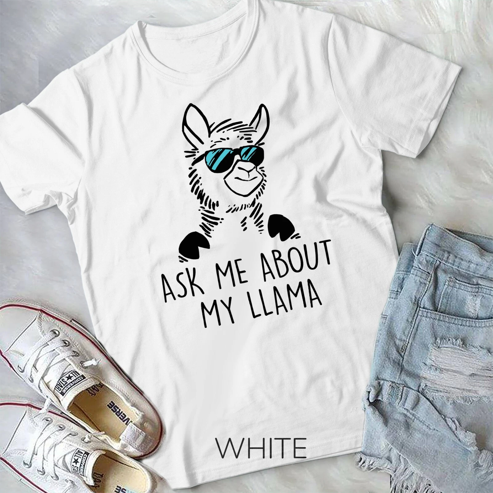 Gildan Ask Me About My Llama Shirt Funny Lama T-Shirt Unisex T-shirt ...