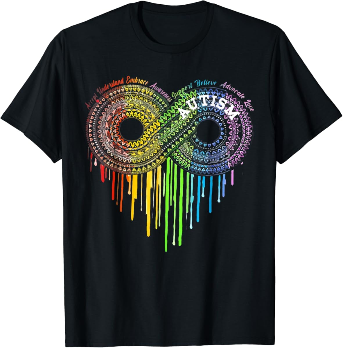 Gildan Autism Rainbow Infinity Symbol Asd Awareness T-Shirt Gift for ...