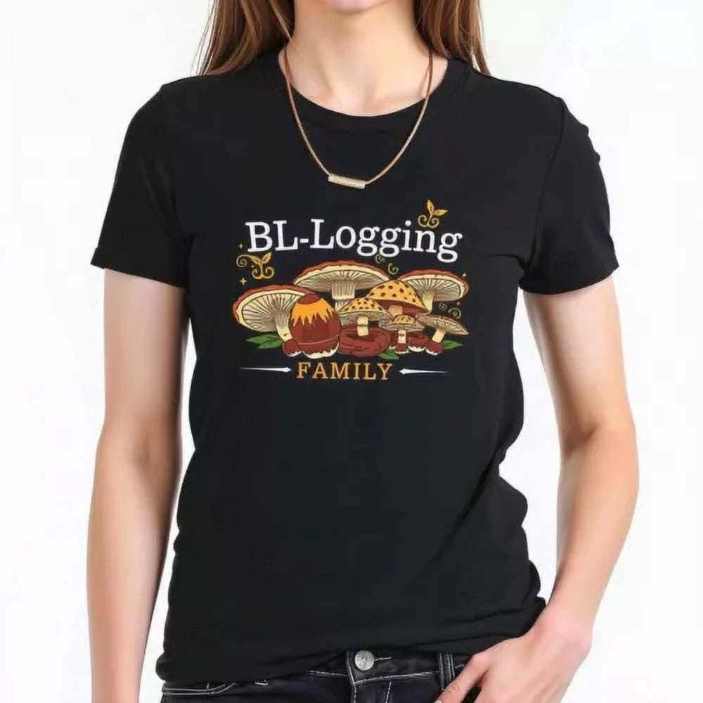 Gildan BL-Logging Family Graphic T-Shirt Casual Mushroom Deve T-shirt ...