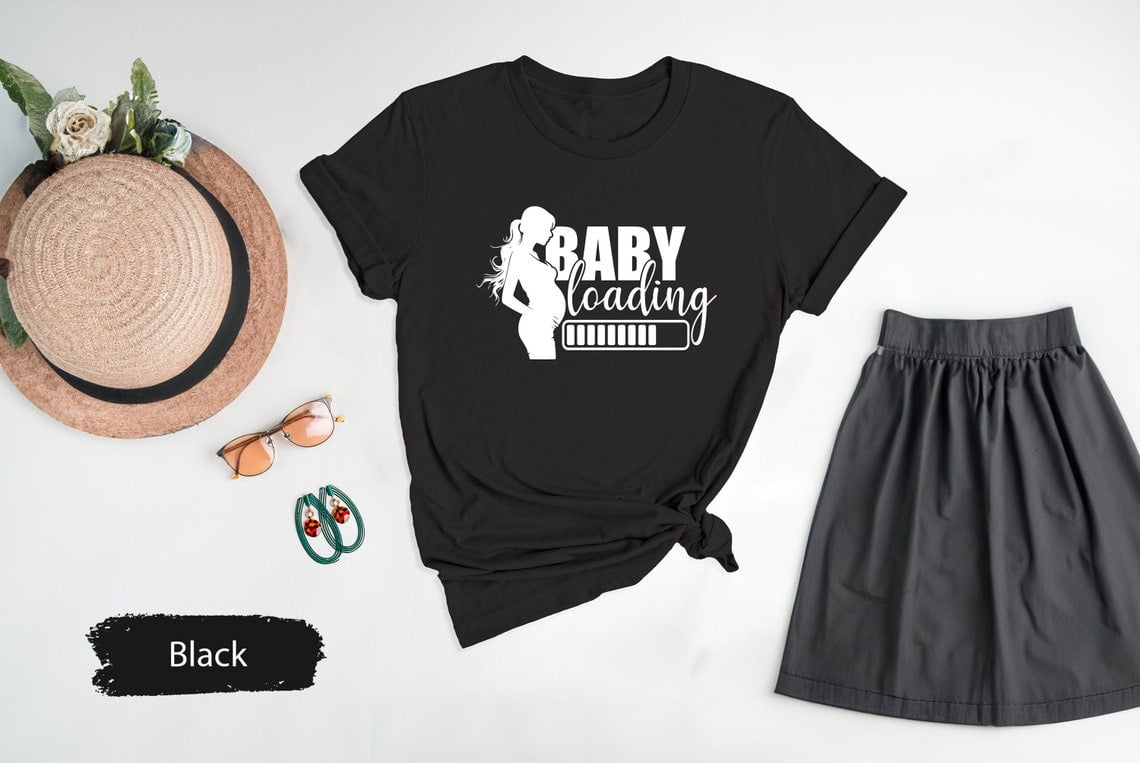 Gildan Baby Loading Shirt, Pregnancy Reveal Tee, Maternity Gift, Baby ...