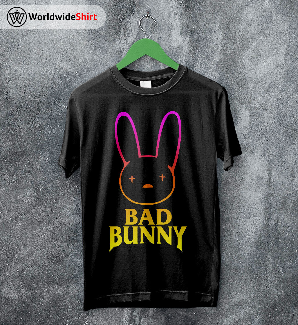 Gildan Bad Bunny Rabbit Logo T Shirt Bad Bunny Rapper Shirt Shirt, Size ...