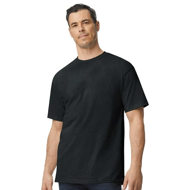 Gildan Big and Tall Men Short Sleeve T-Shirt, Black Sizes LT-3XLT | 100 Ultra Cotton Crew Neck ...