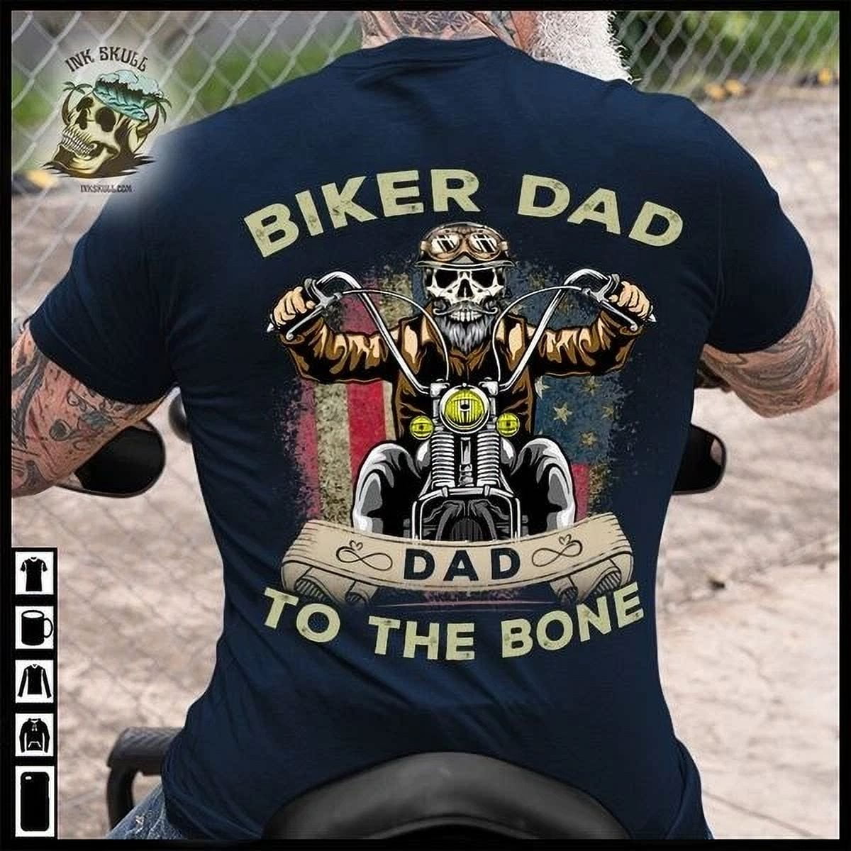Gildan Biker Dad Dad To The Bone Father’S Day Skull - Walmart.com