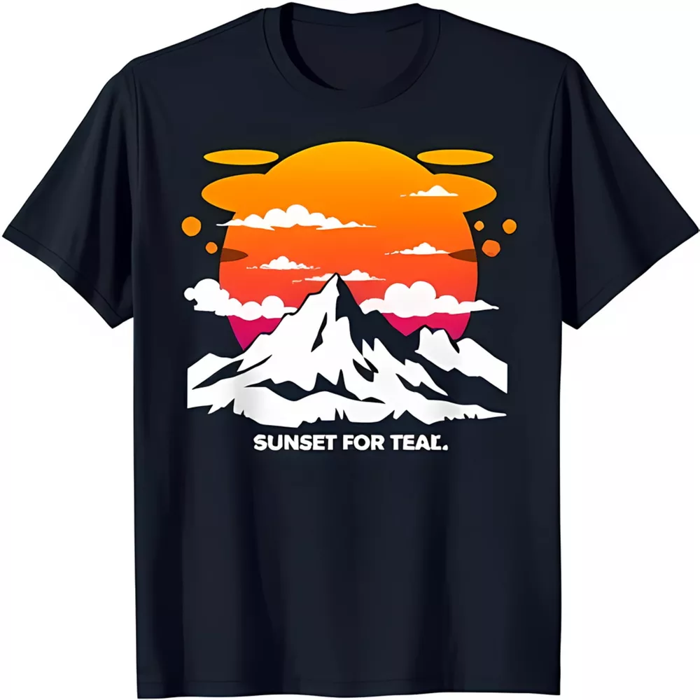 Gildan Black T-Shirt Featuring Stunning Sunset Graphic for Nature ...
