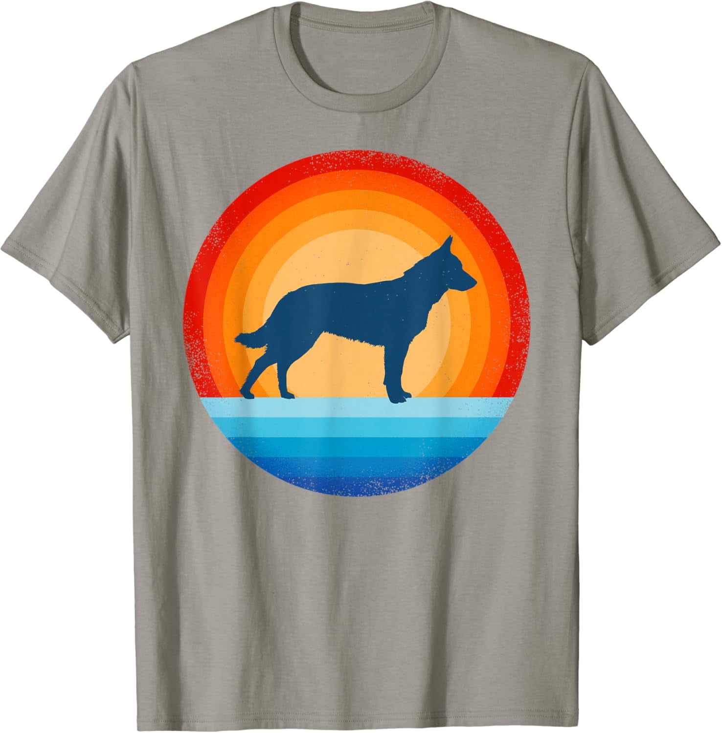 Gildan Blue Heeler Australian Cattle Dog Retro Vintage 70s Sunset T ...