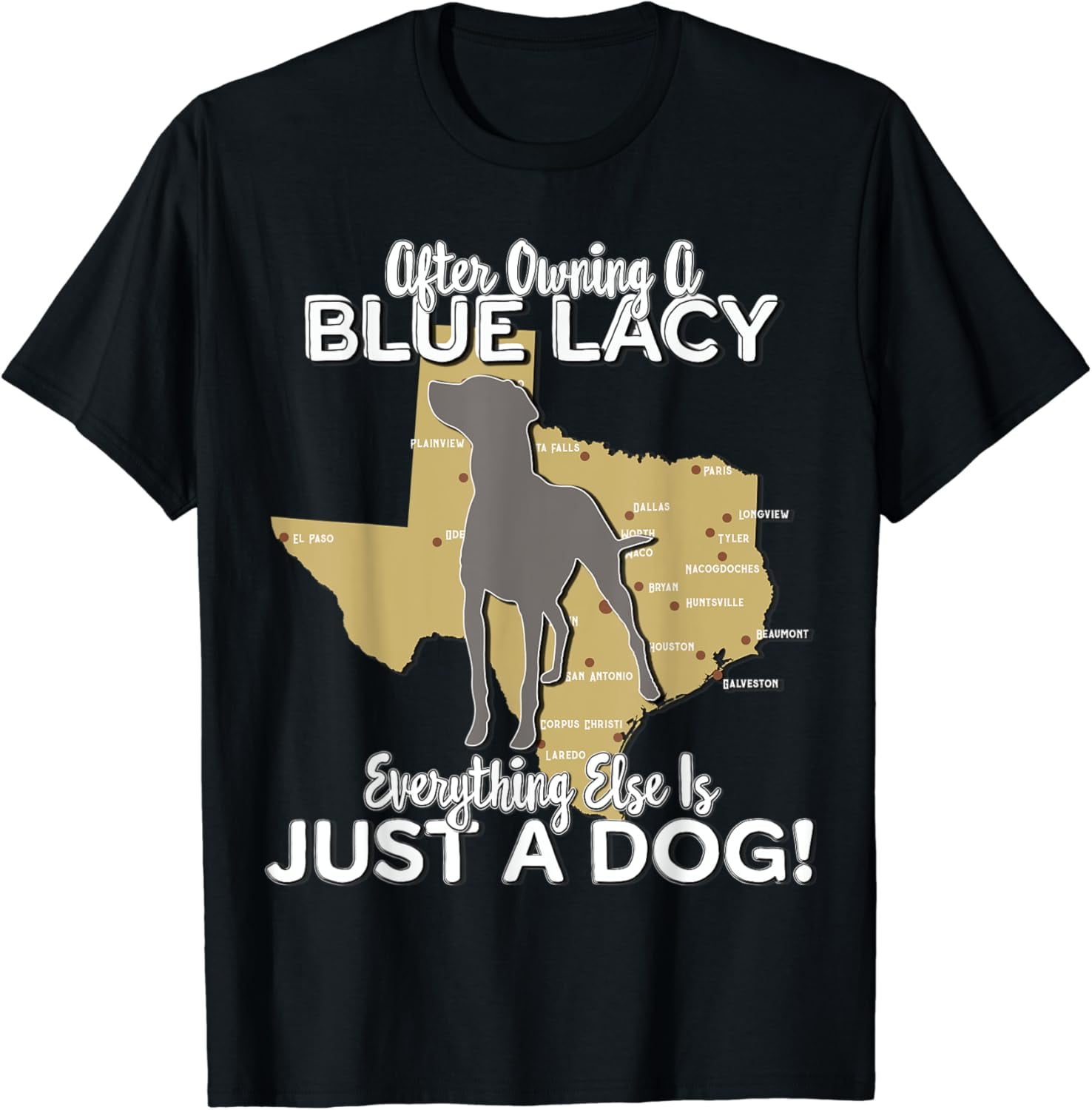 Gildan Blue Lacy Hunting Dog TShirt Gift Texas State Dog T-Shirt ...