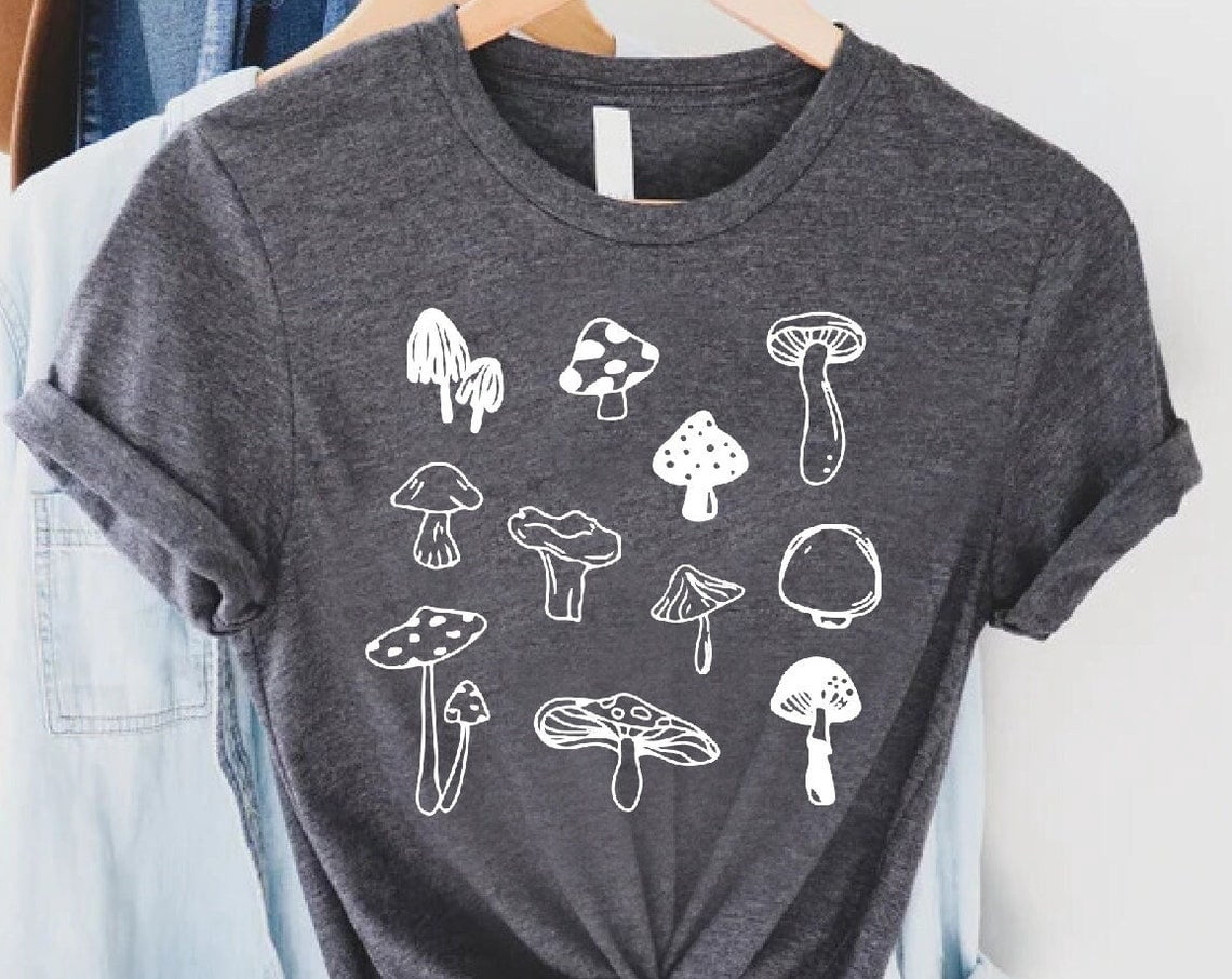 Gildan Boho Mushroom Graphic Tee With Nature Inspired Design For ...