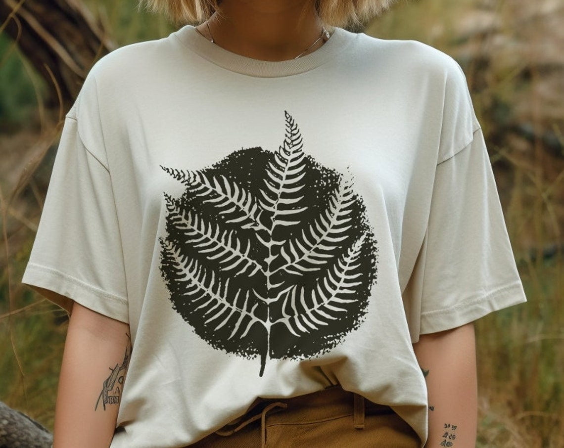 Gildan Botanical Fern Shirt With Forest Inspired Design, Camping Nature ...
