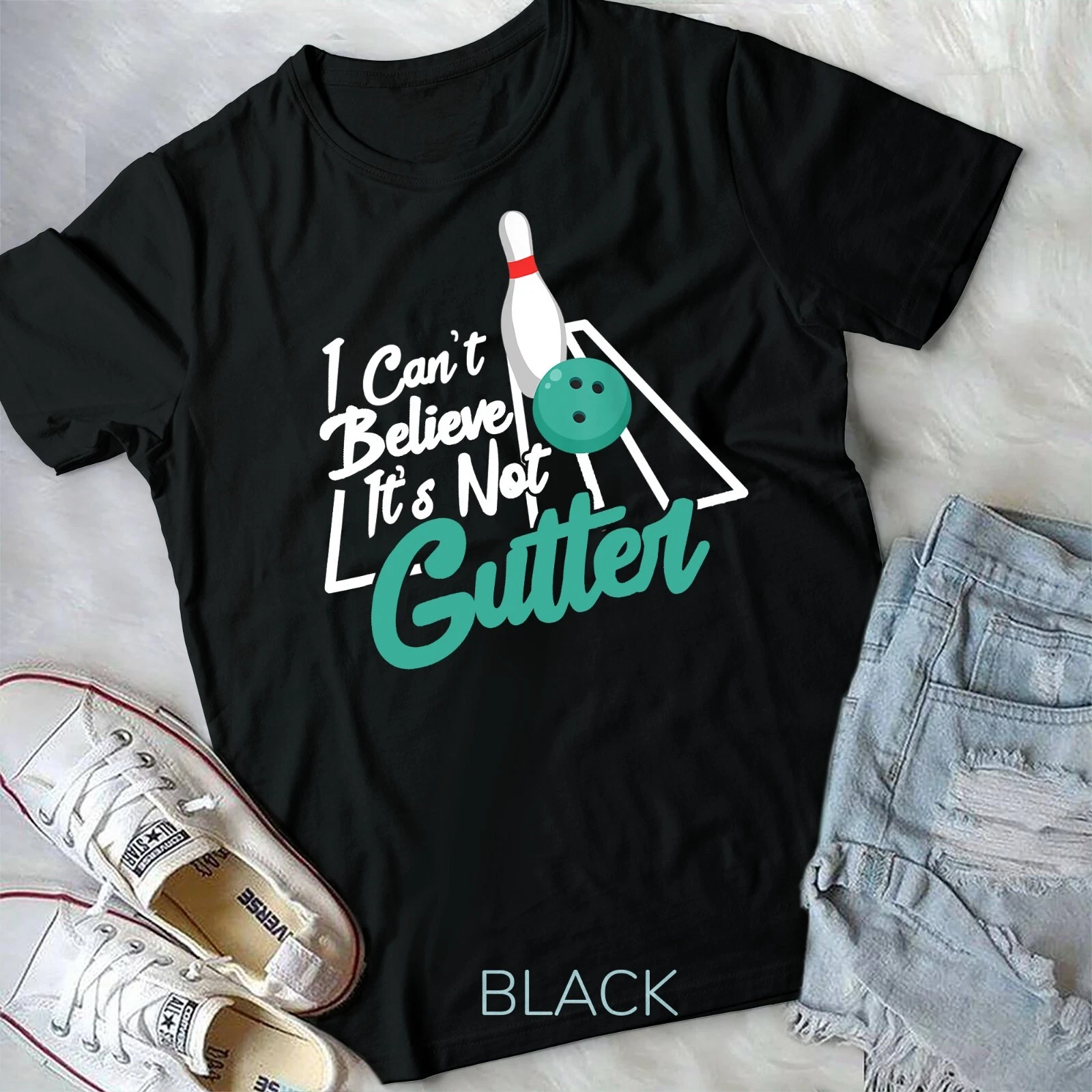 Gildan Bowling Bowler Funny I Can't Believe It's Not Gutter T-Shirt ...