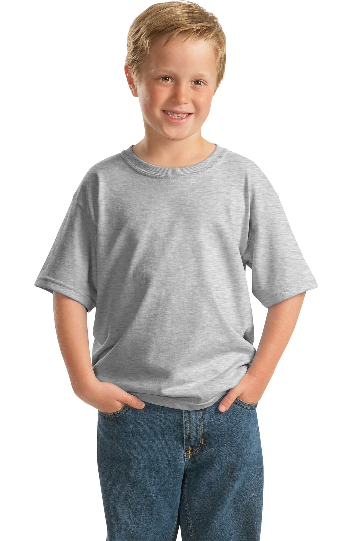 Gildan Boys 100 Percent Cotton Short Sleeve Taped Neck T-Shirt. 5000B ...