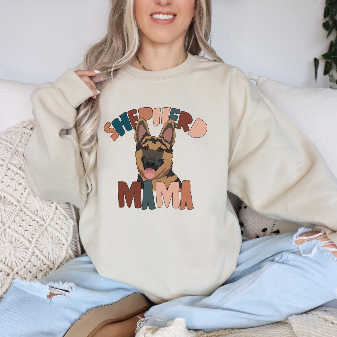 Gildan Brown Shepherd Mama Tee, Loyal Dog Lover Graphic For Women Who ...