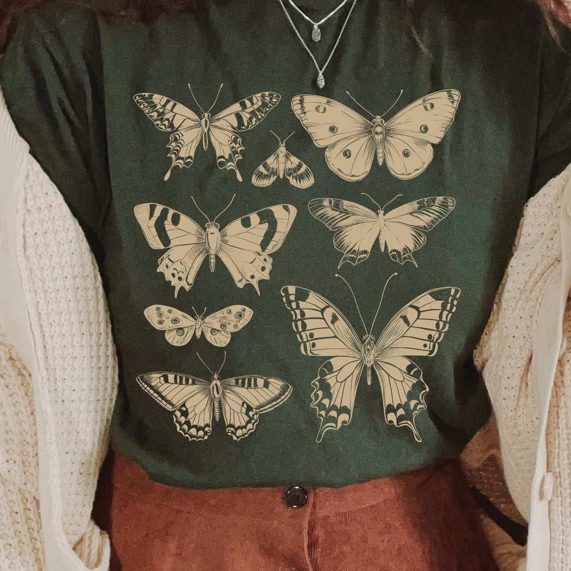 Gildan Butterfly And Moth Shirt With Vintage Cottagecore Aesthetic ...