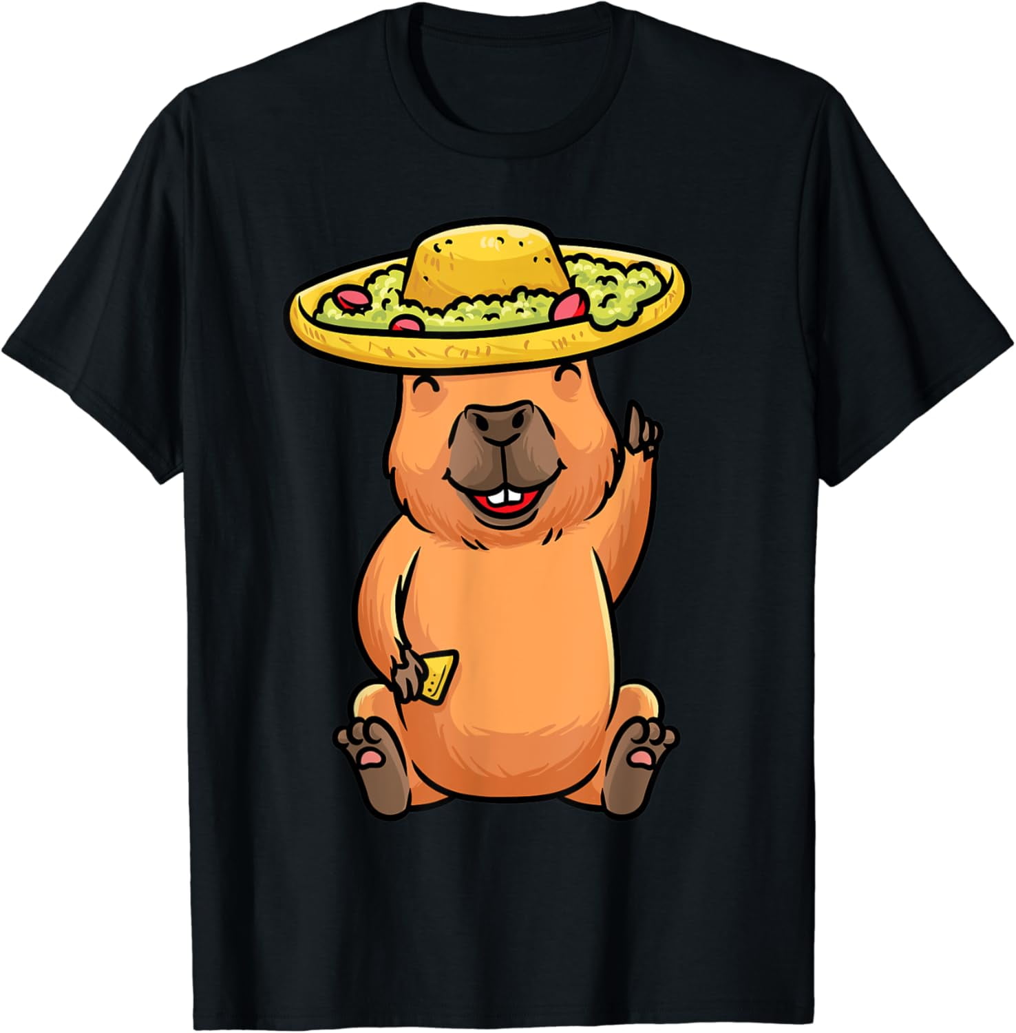 Gildan Capybara Cinco De Mayo Nacho Hat Mexican Food Kids Men Women T ...