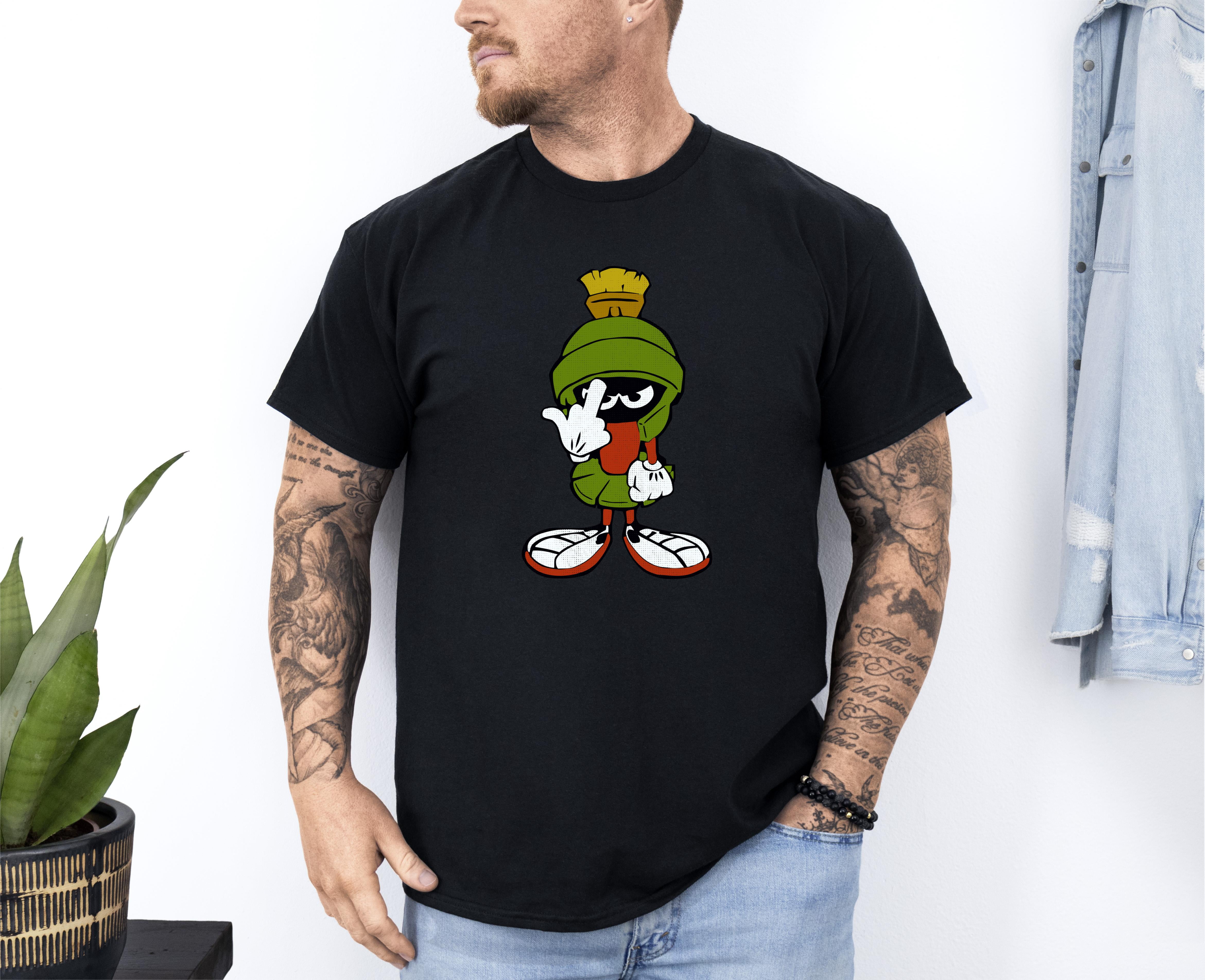 Gildan Cartoon-Inspired Marvin The Martian Graphic Tee, Fun Looney ...