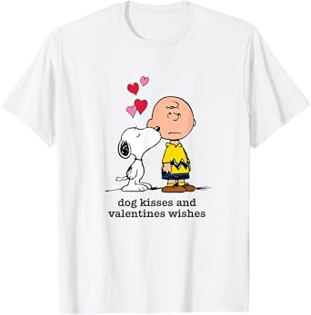 Gildan Cartoon - Pe@Nut And Charlie Dog Kisses Valentine Wishes Hot ...