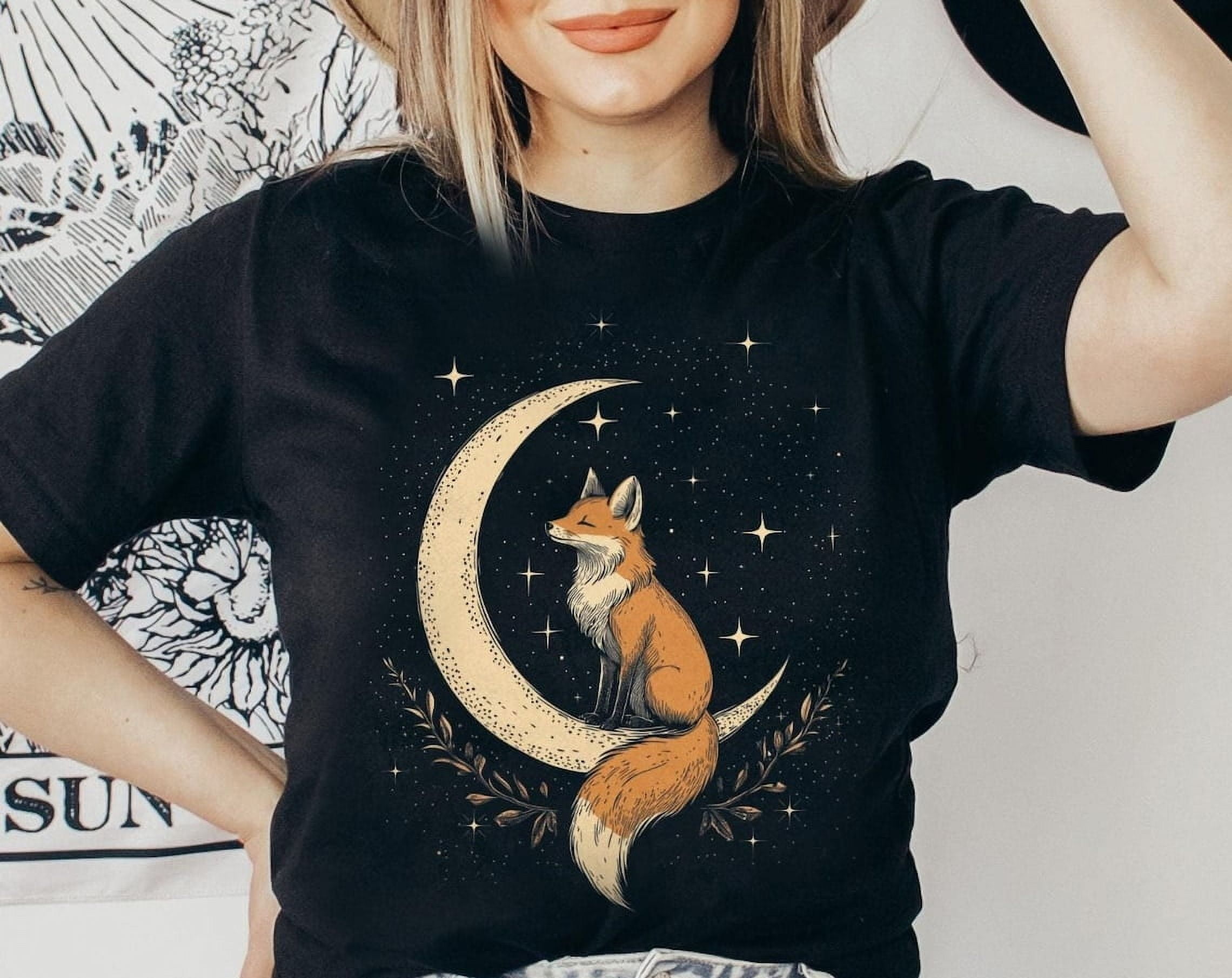 Gildan Celestial Dreamy Fox Shirt With Vintage Boho Aesthetic For ...
