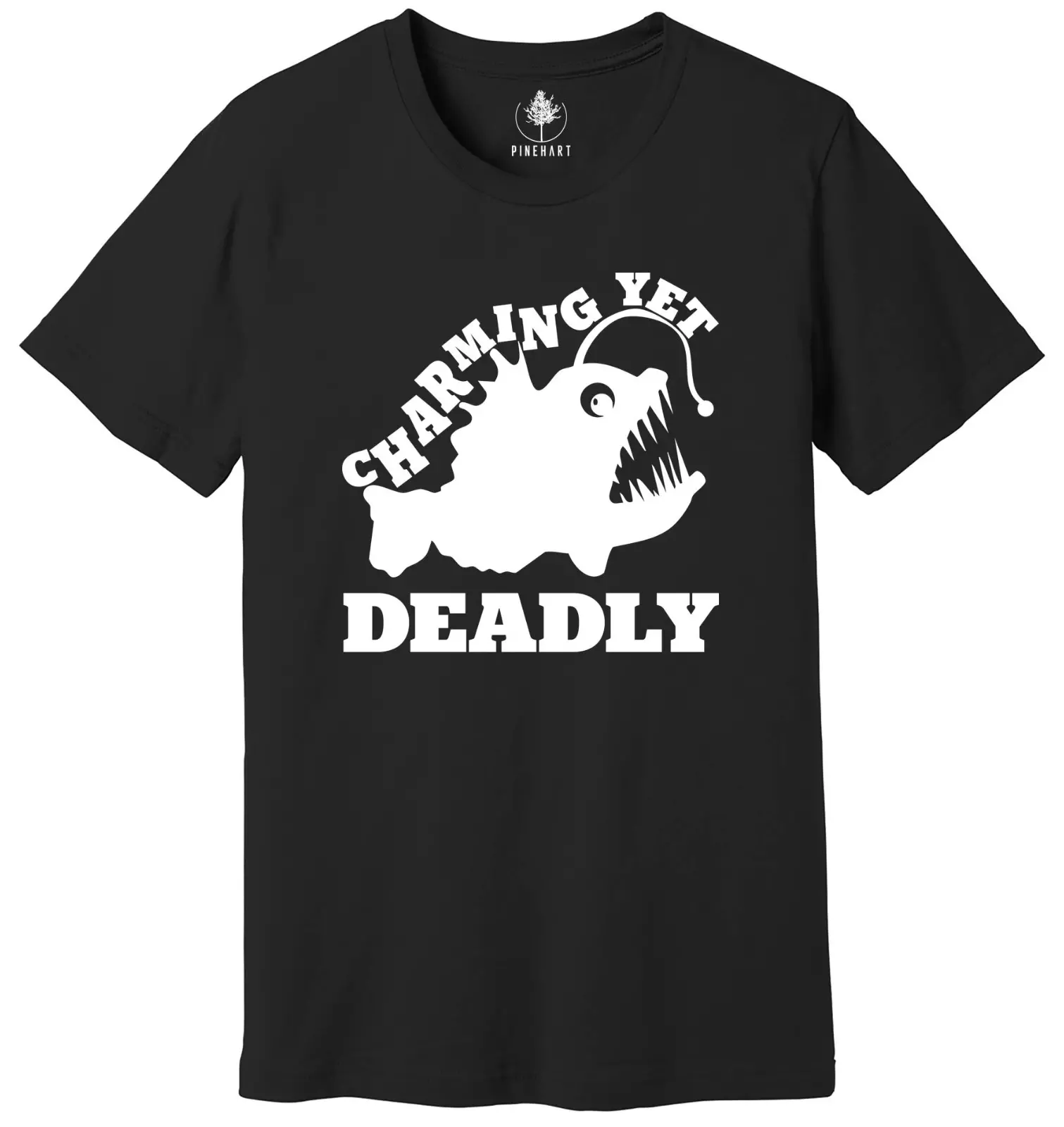 Gildan Charming Yet Deadly Shirt, Angler Fish T-Shirt, Black Seadevil ...