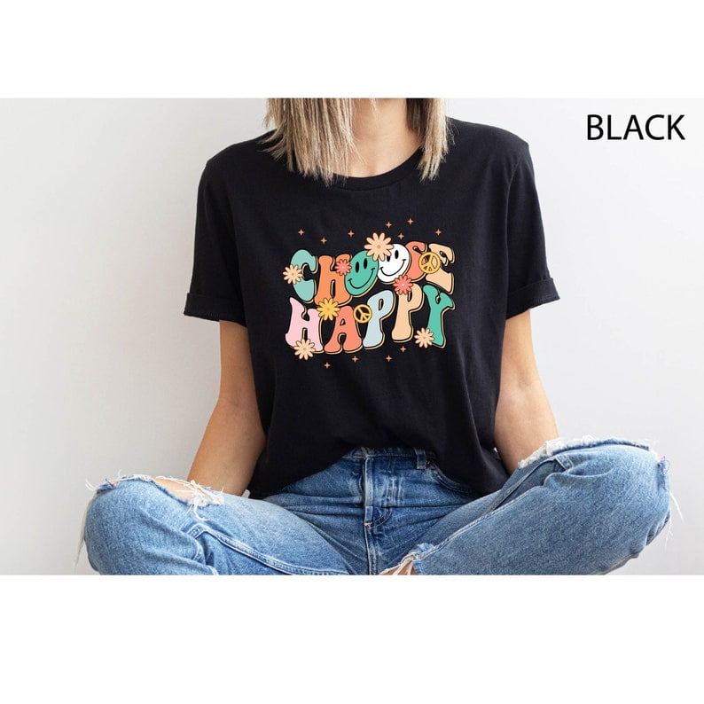 Gildan Choose Happy T-shirt, Happy Shirt, Inspirational Shirt ...