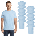 Gildan Classic Fit Men's Light Blue T-Shirt, Light Cotton 12 Pack Short ...
