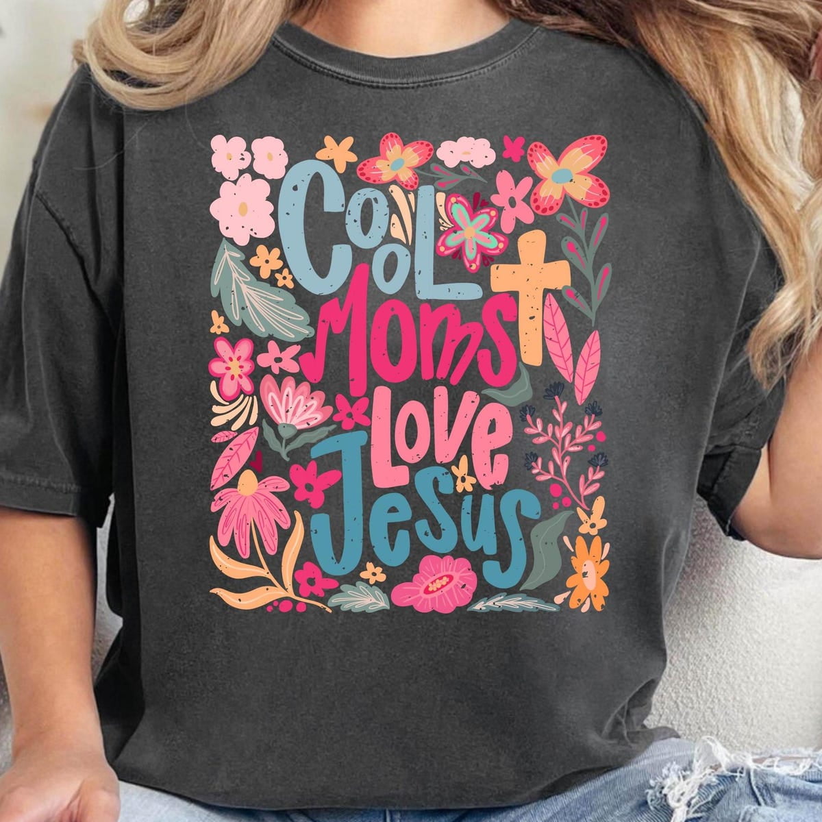Gildan Cool Moms Love Jesus Tee, Inspiring Faith-Based Shirt For ...