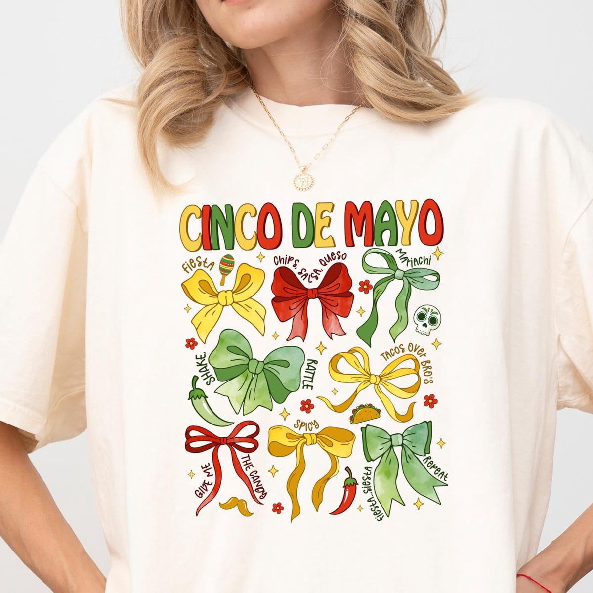Gildan Coquette Fiesta Squad Tee, Cute Bow Artwork With Mexican ...