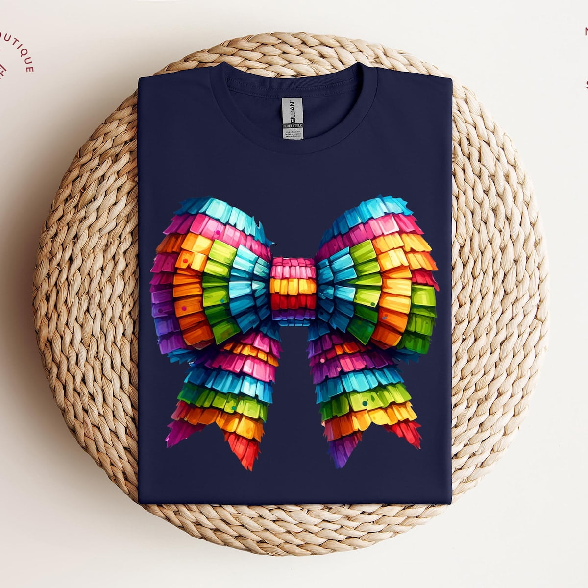 Gildan Coquette Mama Fiesta Tee, Pinata Bow Design With Y2K Aesthetic ...