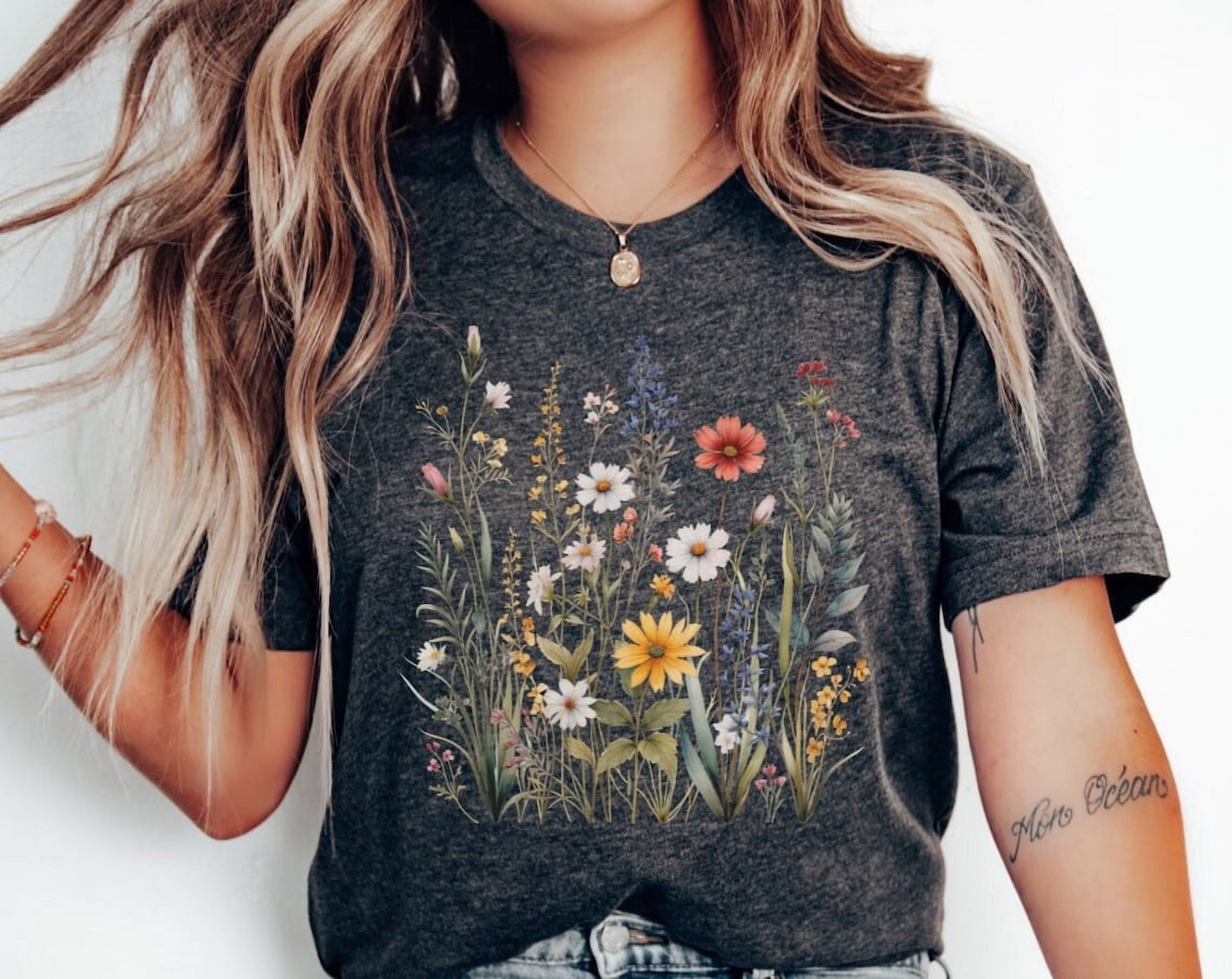Gildan Cottagecore Wildflower Meadow Shirt With Garden Aesthetic And ...