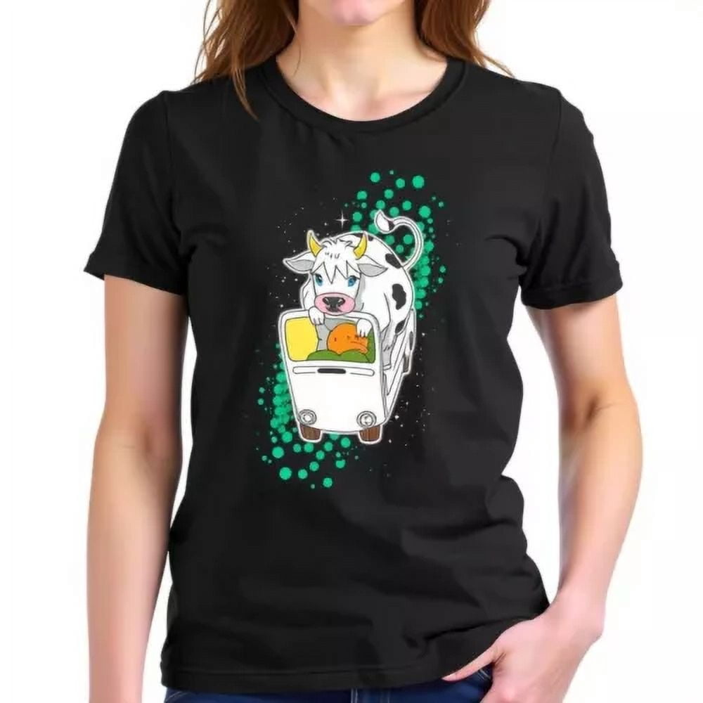 Gildan Cute Cartoon Cow Driving Truck T-Shirt - Whimsical Design for ...