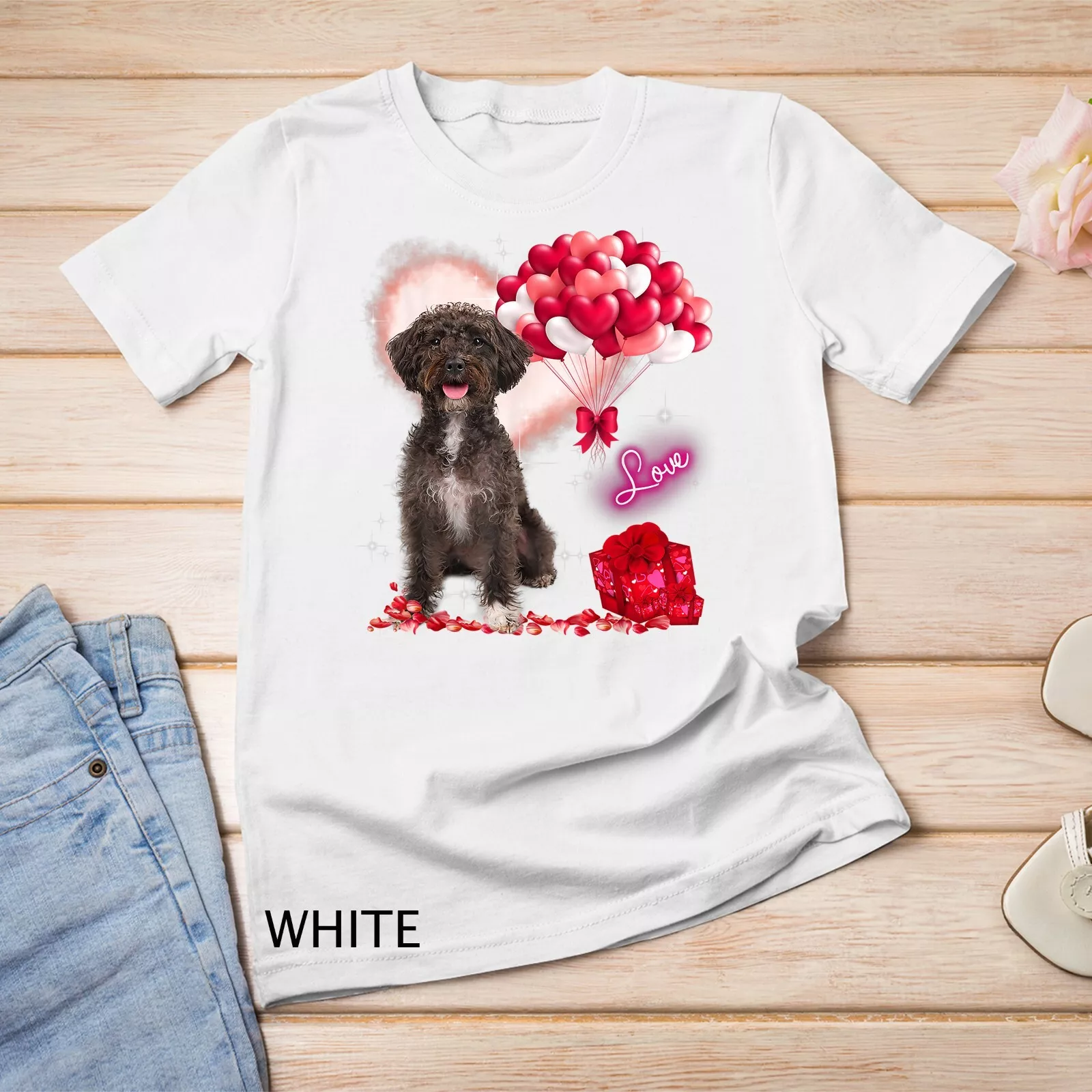 Gildan Cute Schnoodle Balloon Heart Love Day Love Unisex T-Shirt ...