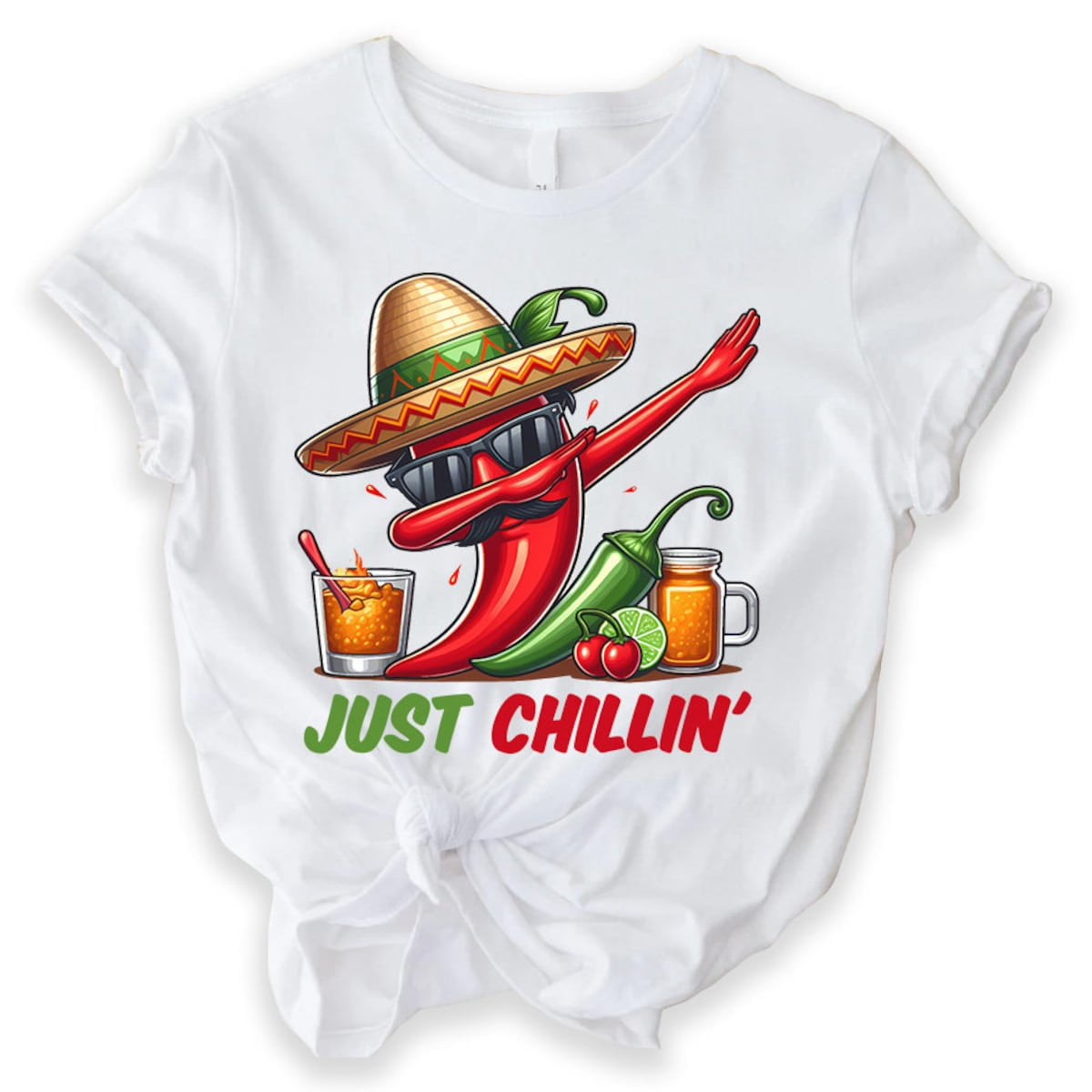 Gildan Dabbing Chili Pepper Tee, Fun Illustration With Cool Lettering ...