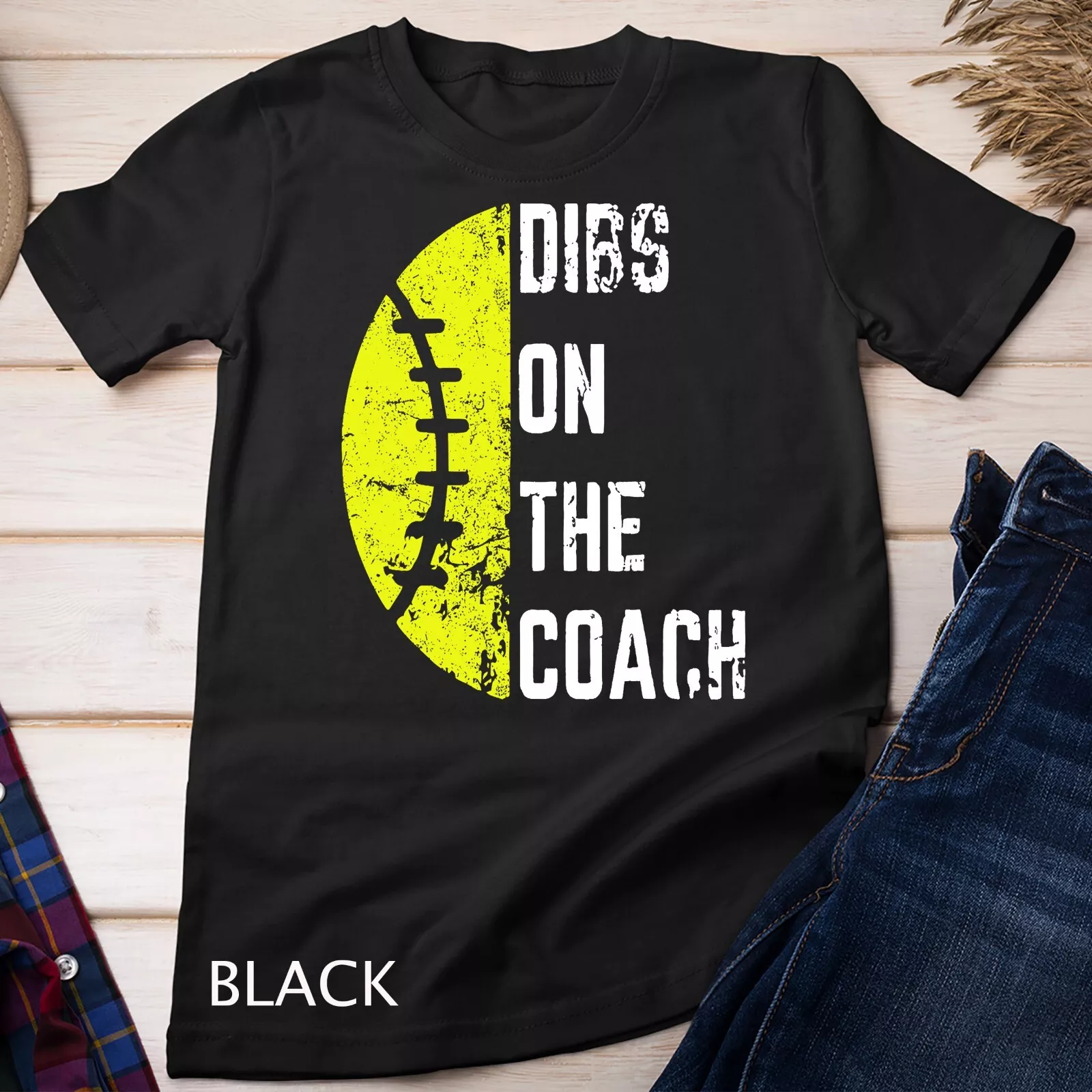 Gildan Dibs On The Coach Funny Softball Wife - Baseball Coach T-Shirt ...