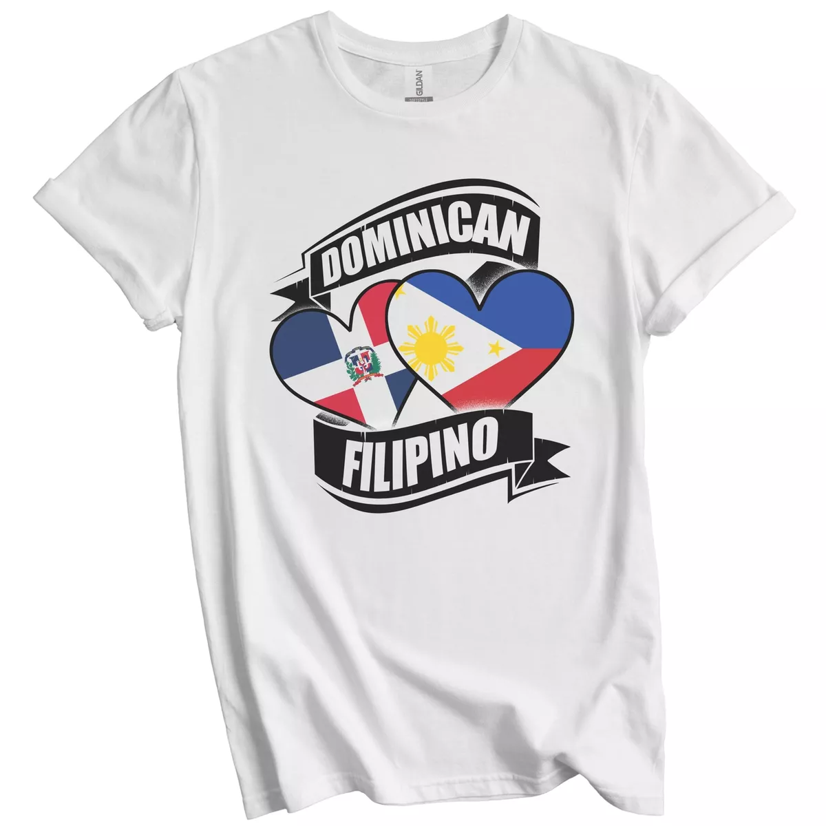 Gildan Dominican Filipino Heart Dominican Republic Philippines Flag T ...