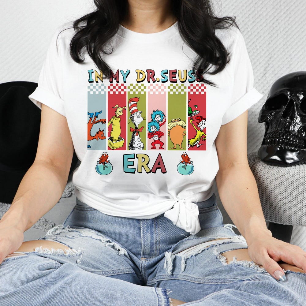 Gildan Dr. Seuss Era T-shirt T-shirt , Colorful Cartoon Characters ...