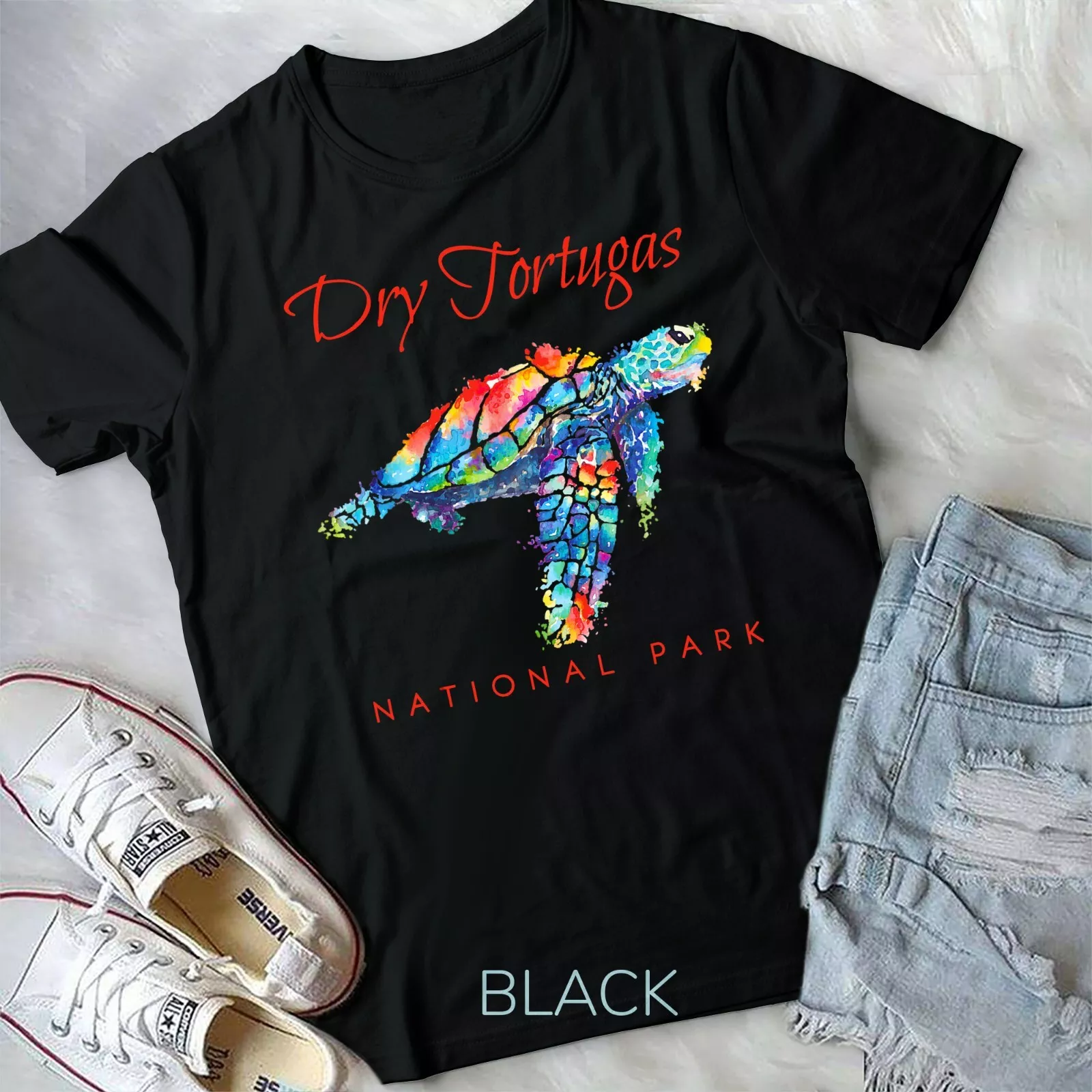 Gildan Dry Tortugas National Park Watercolor Sea Turtle Unisex T-shirt ...