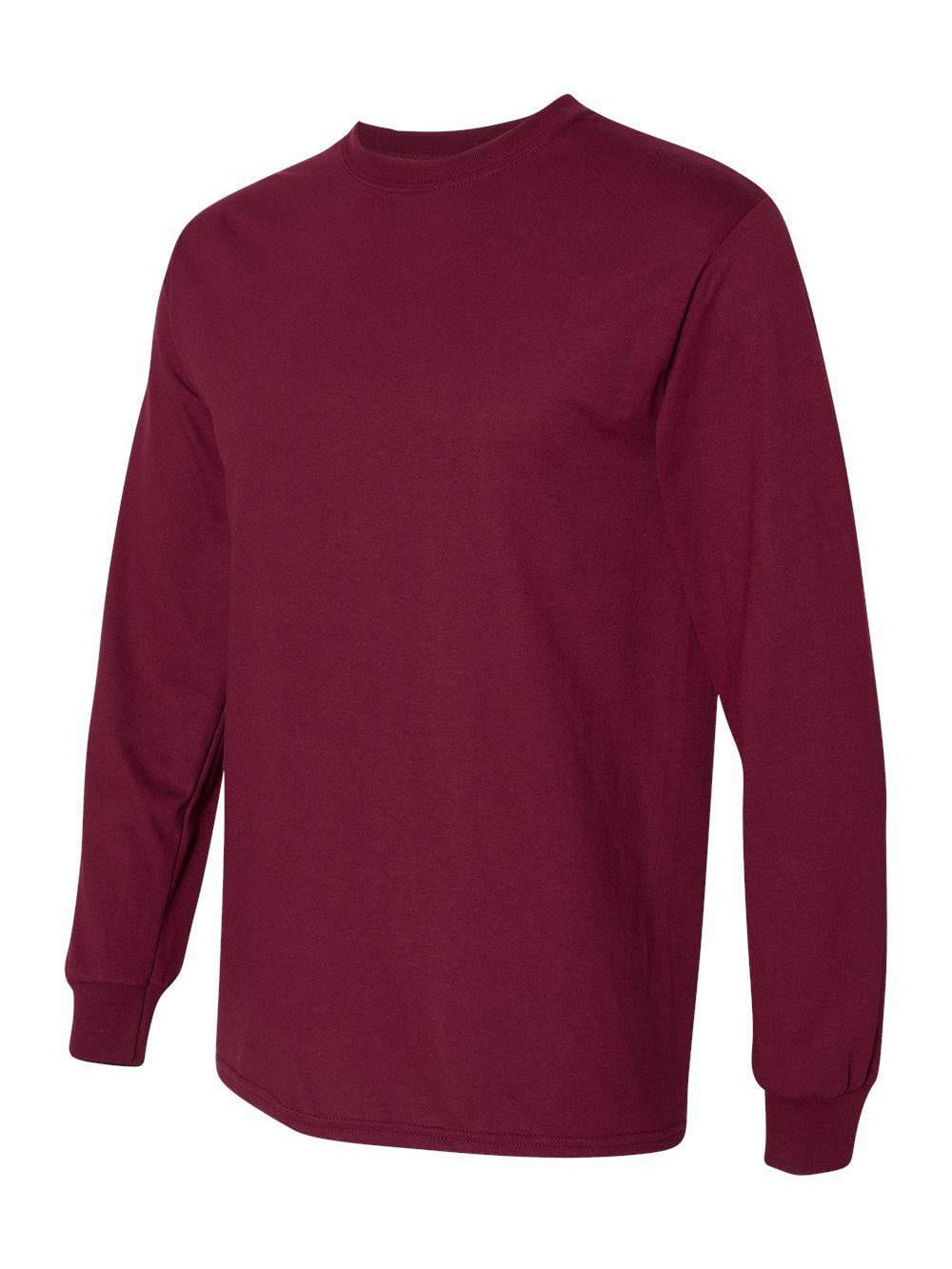 Gildan - DryBlend 50/50 Long Sleeve T-Shirt - 8400 - Maroon - Size: M ...