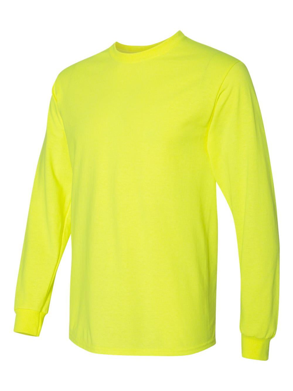 Gildan Dryblend 50 50 Long Sleeve T Shirt 8400 Safety Green