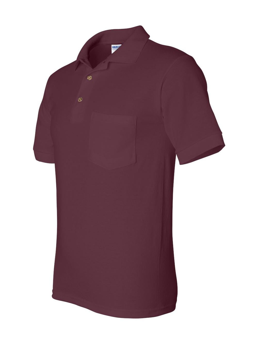 Gildan - DryBlend Jersey Pocket Polo - 8900 - Maroon - Size: S ...